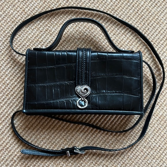 Brighton | Bags | Vintage Brighton Black Crossbody Organizer Wallet Or ...